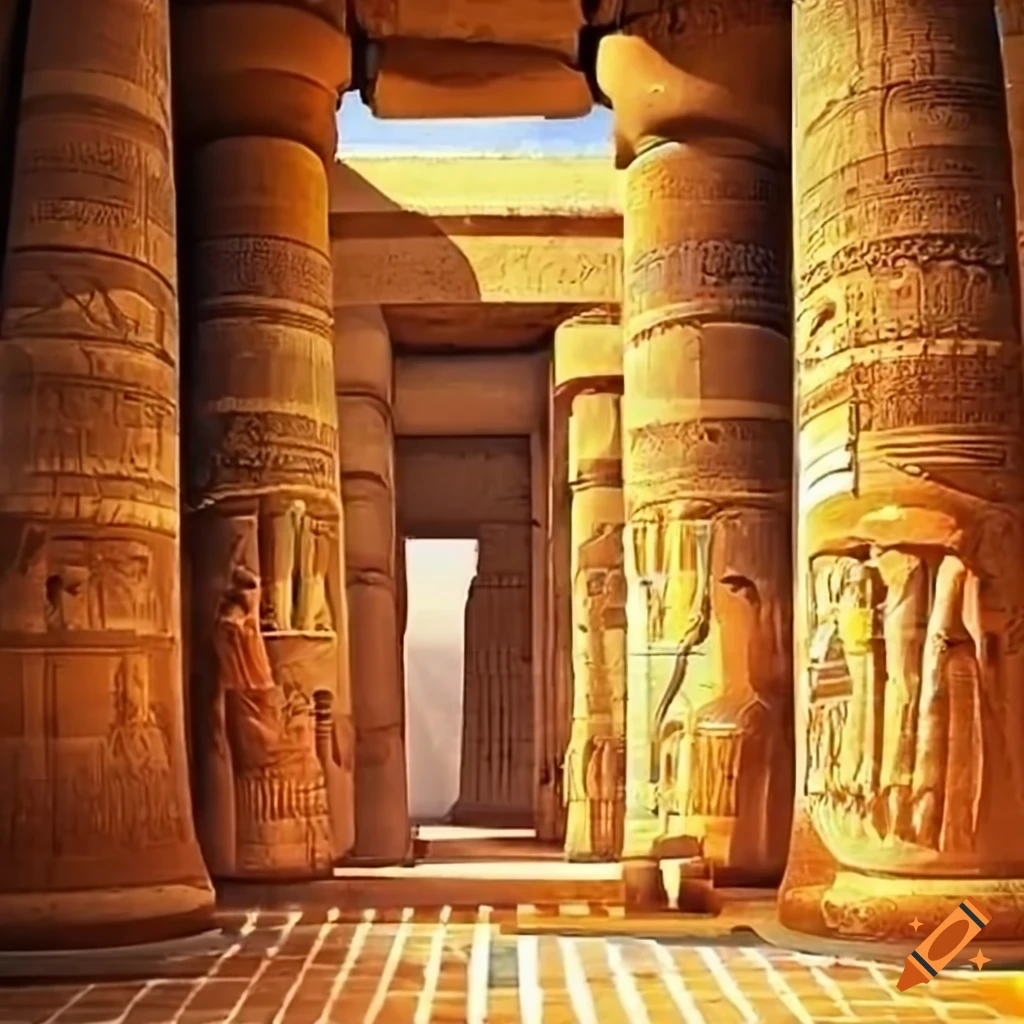 Exploring an ancient Egyptian temple on Craiyon