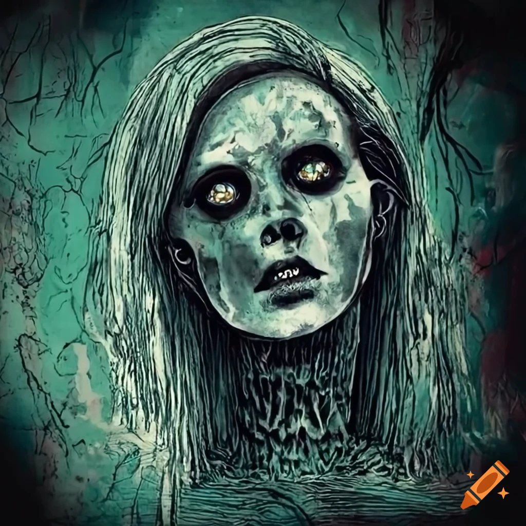 Grunge horror vintage style in two colors on Craiyon