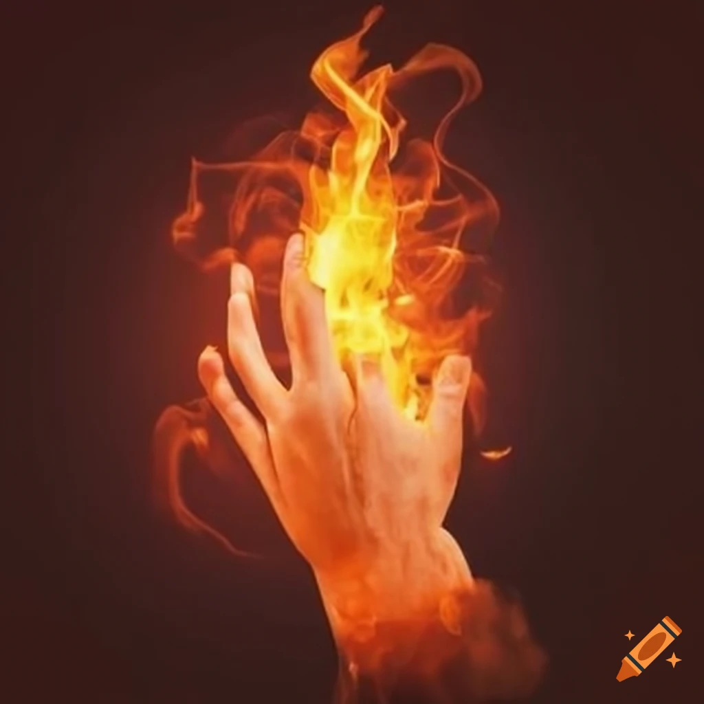 Fire coming out of a man's hand on Craiyon