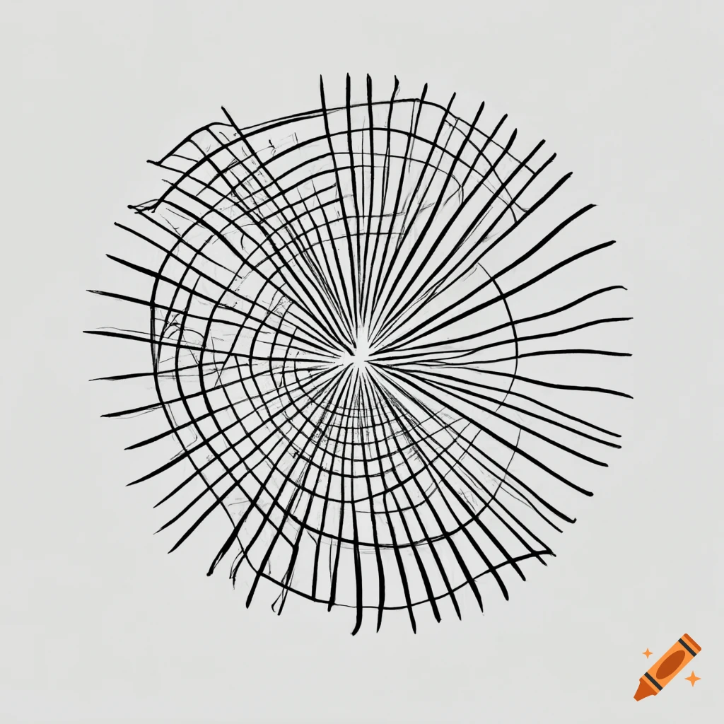Abstract symmetrical drawing with expressive lines and emphasis on Craiyon