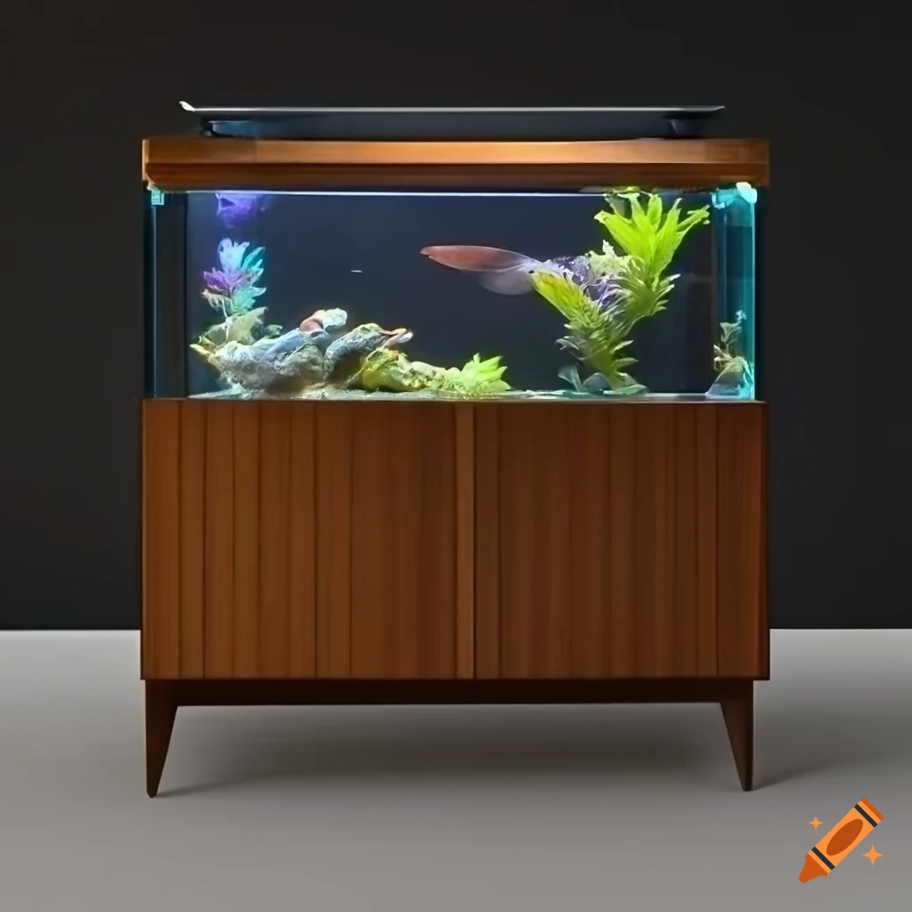 Mid-century aquarium stand on Craiyon
