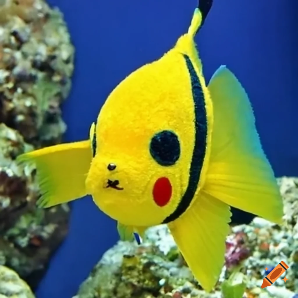 Pikachu fish with colorful features and pikachu ears in a marine ...