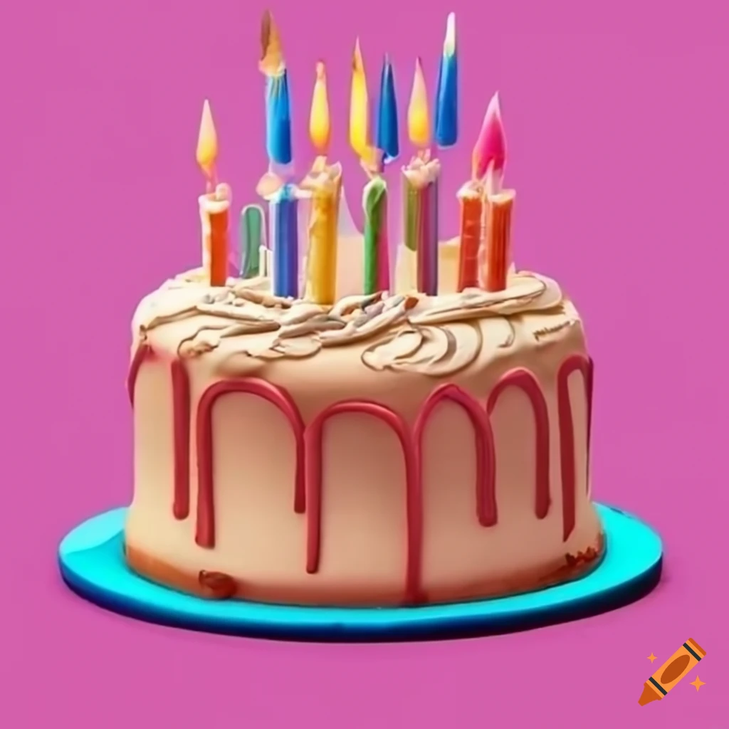 Birthday cake for entertainment on Craiyon