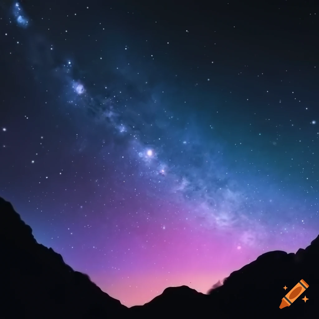 Alien night sky with stars, neon lights, and planets in pastel hues on Craiyon