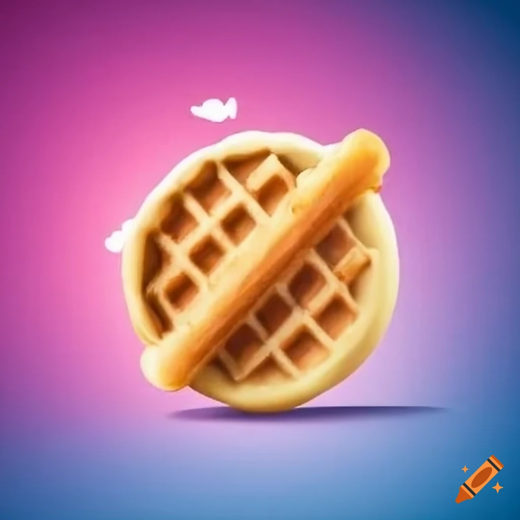 Waffle advertisement with text on Craiyon