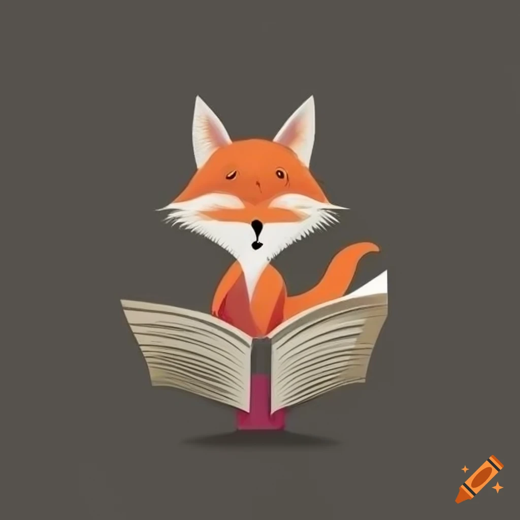 Fox reading a book logo on Craiyon