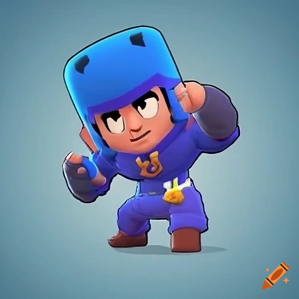 Blue-suited character for brawl stars on Craiyon