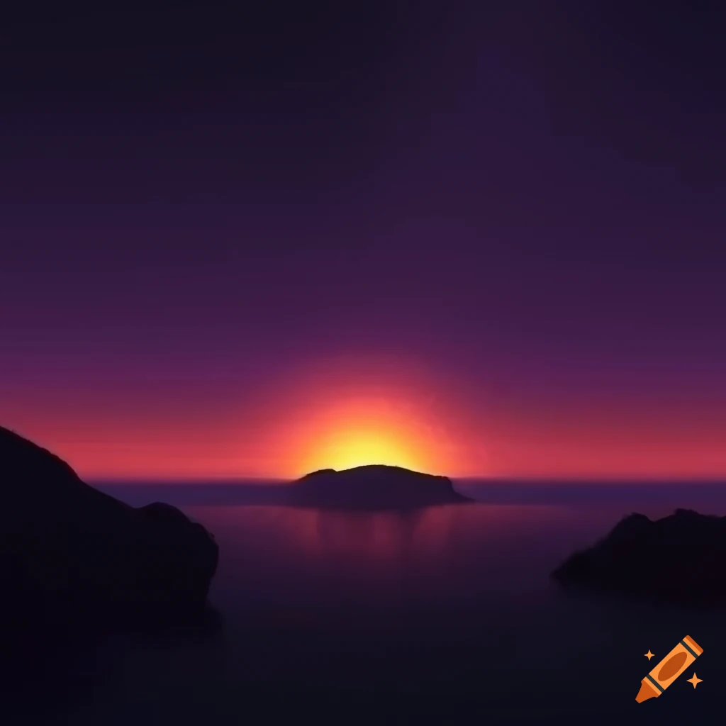 Sunset with triangle shapes and stars at dusk on Craiyon