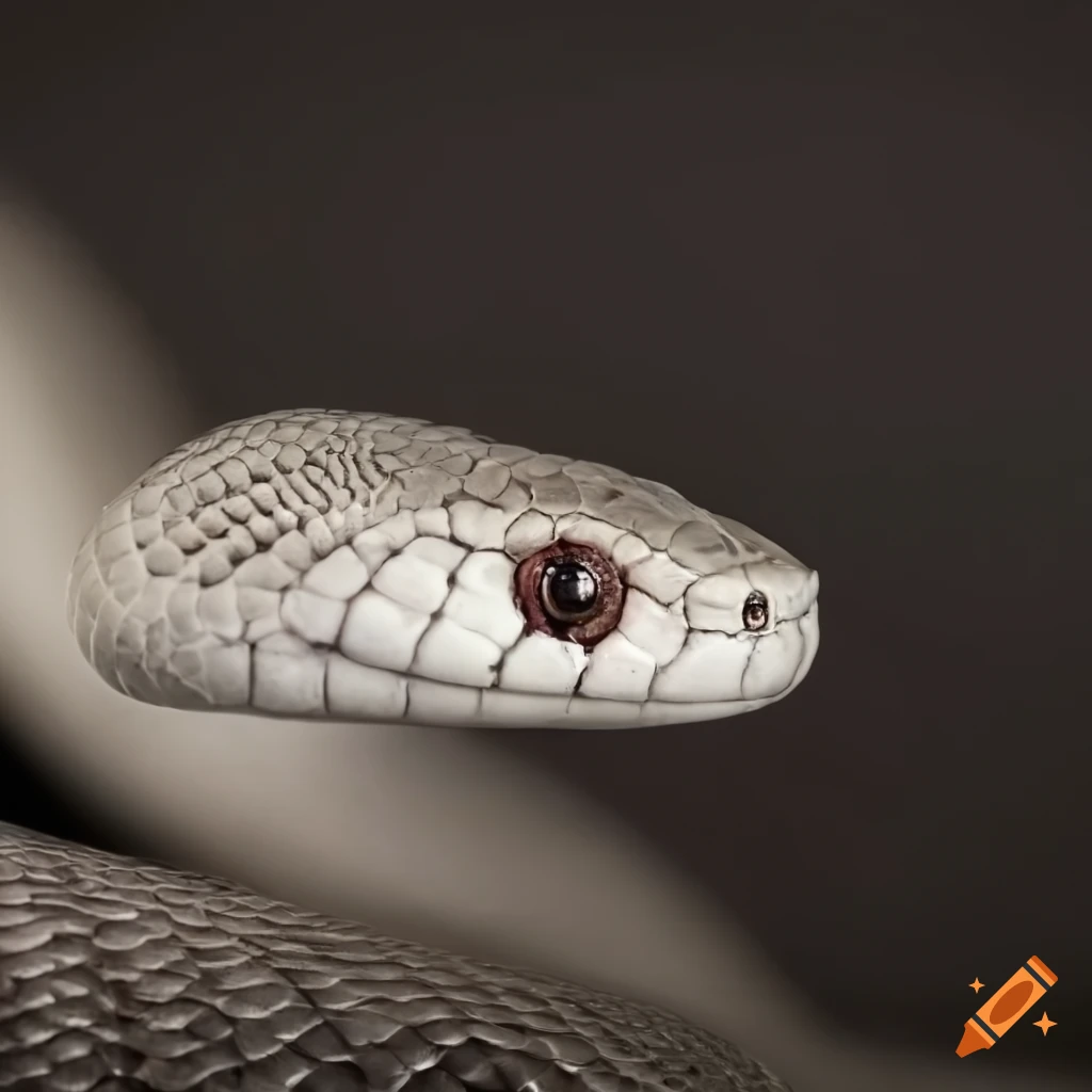 Realistic white iron snake sculpture on Craiyon