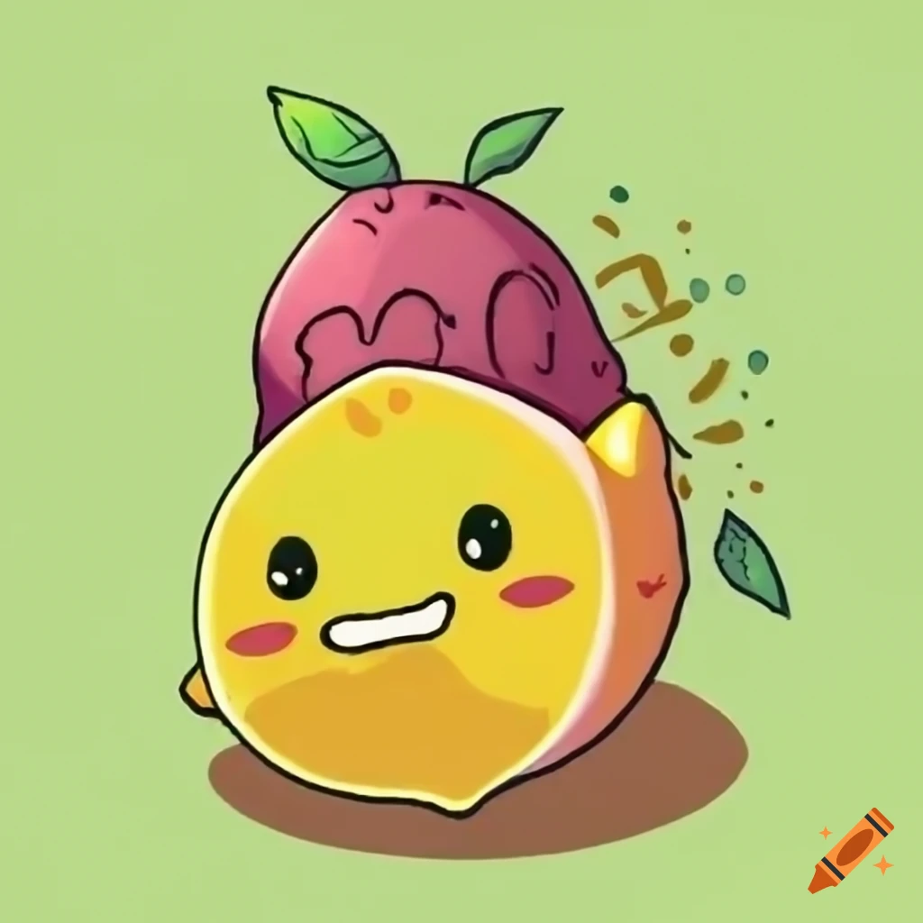 Japanese anime style cute lemon musical magazine mascot on Craiyon