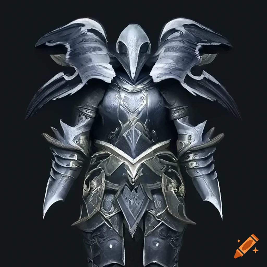 Raven magic armor viewed from the front on Craiyon