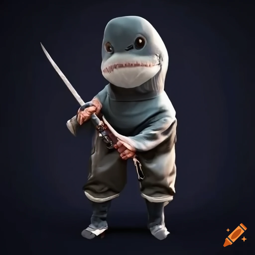 Shark in a ninja costume on Craiyon