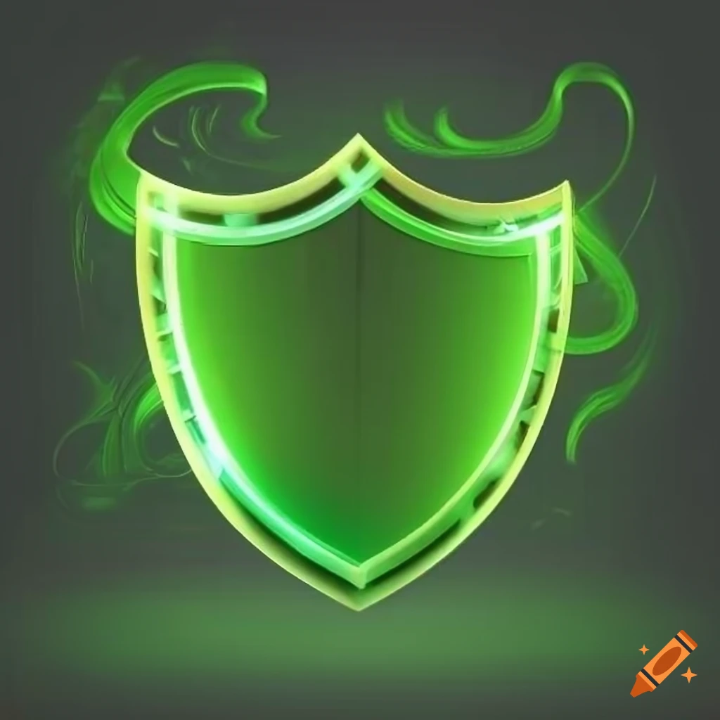 Green glowing shield on Craiyon