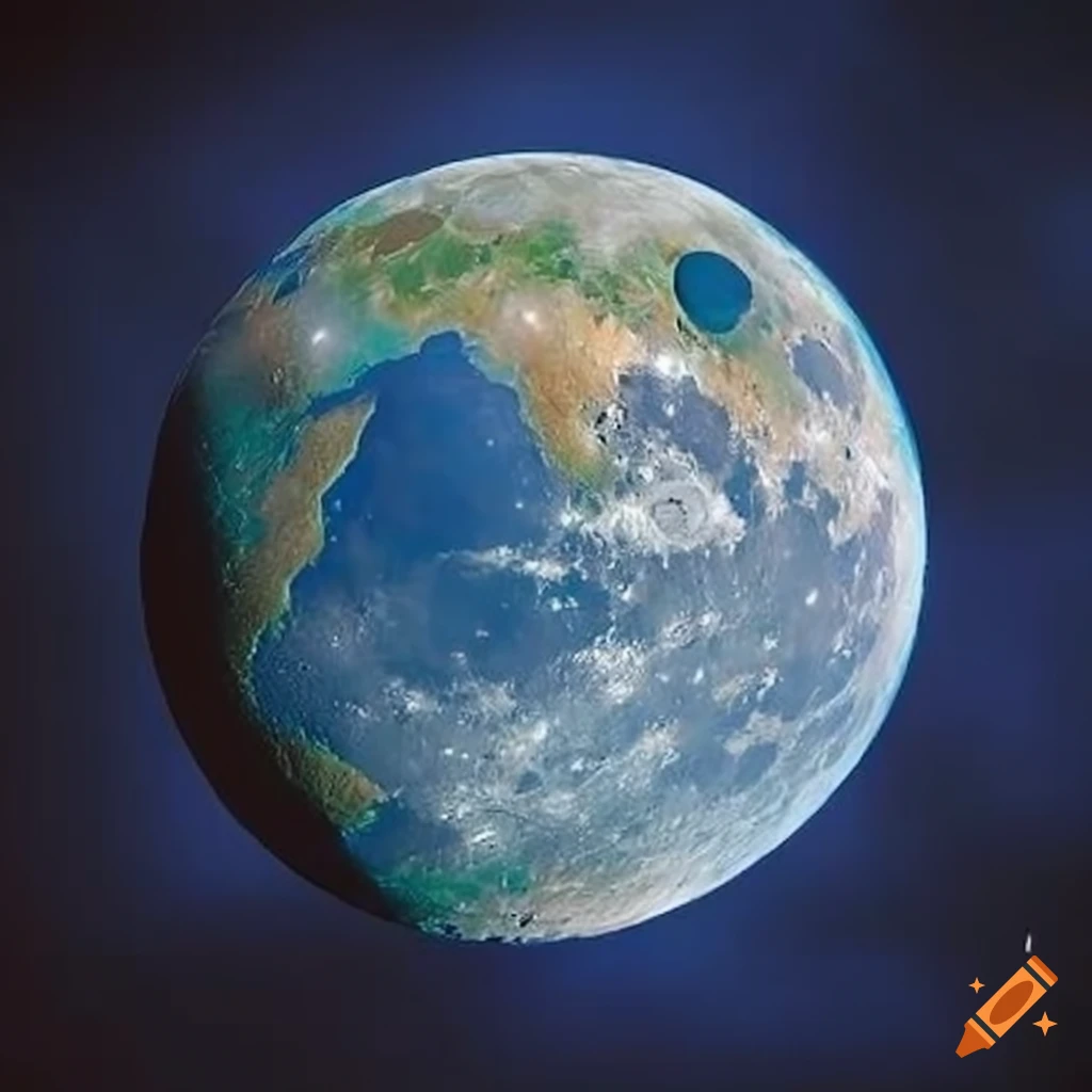 Terraformed moon with scientific accuracy on Craiyon