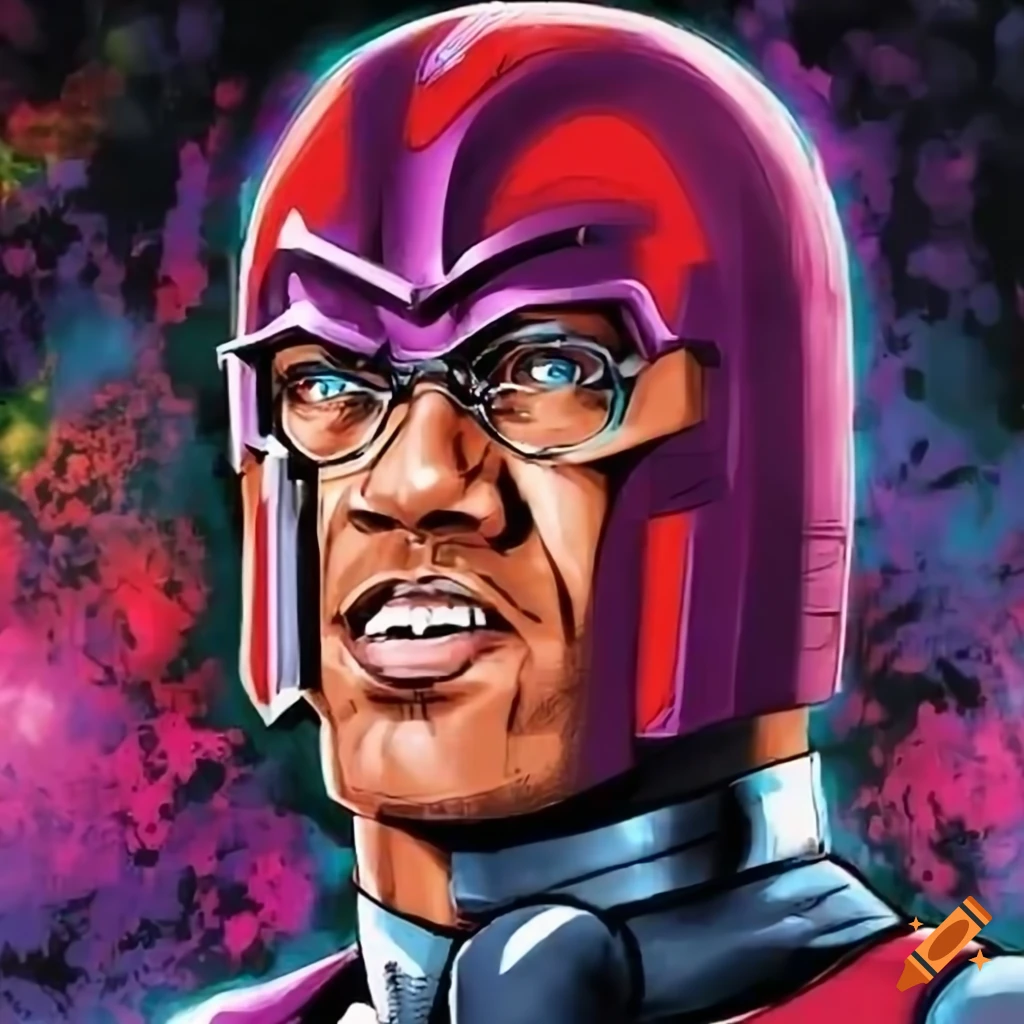 Malcolm x portrayed as magneto in x-men on Craiyon