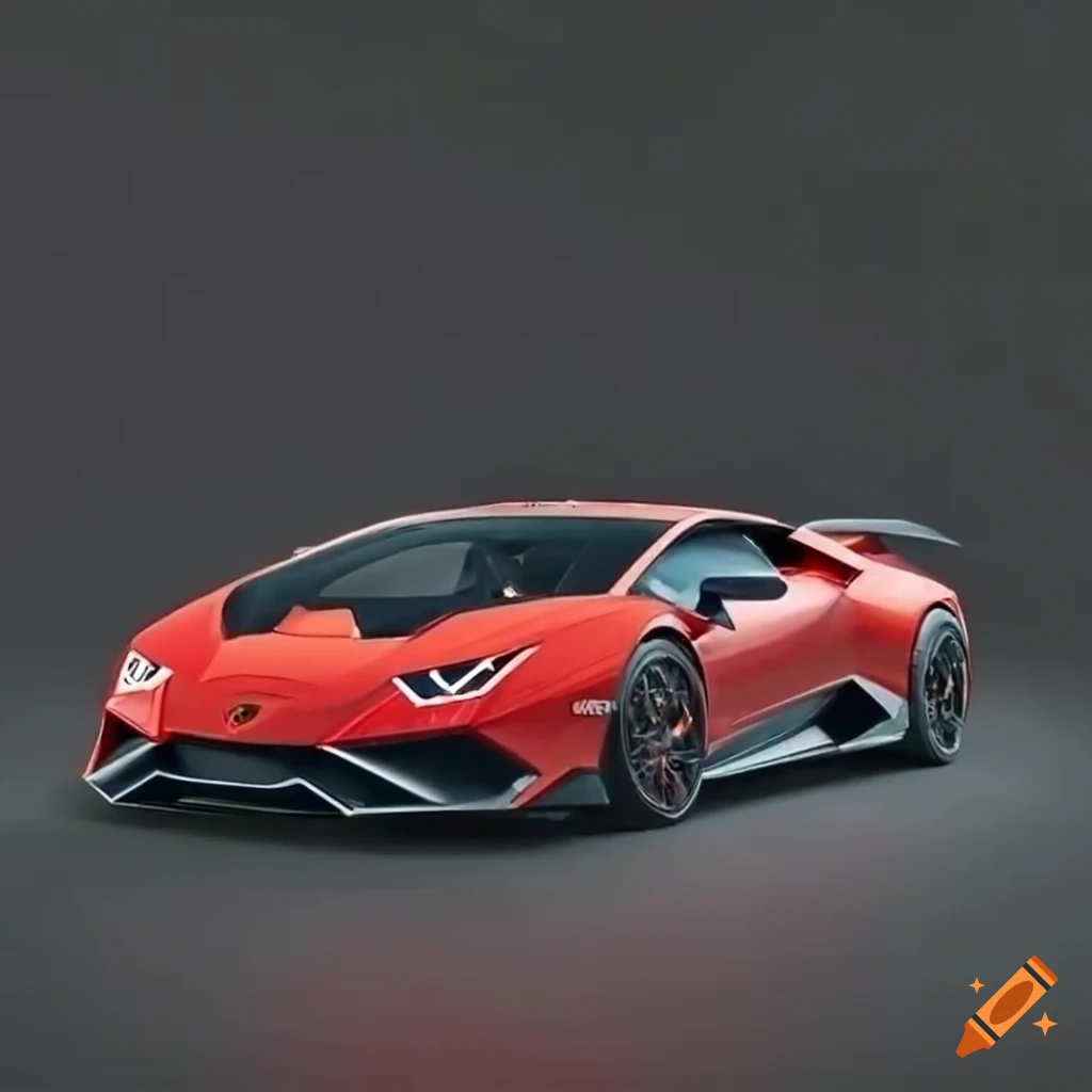 Carbon fiber Lamborghini Huracan STO with red accents on a race track ...