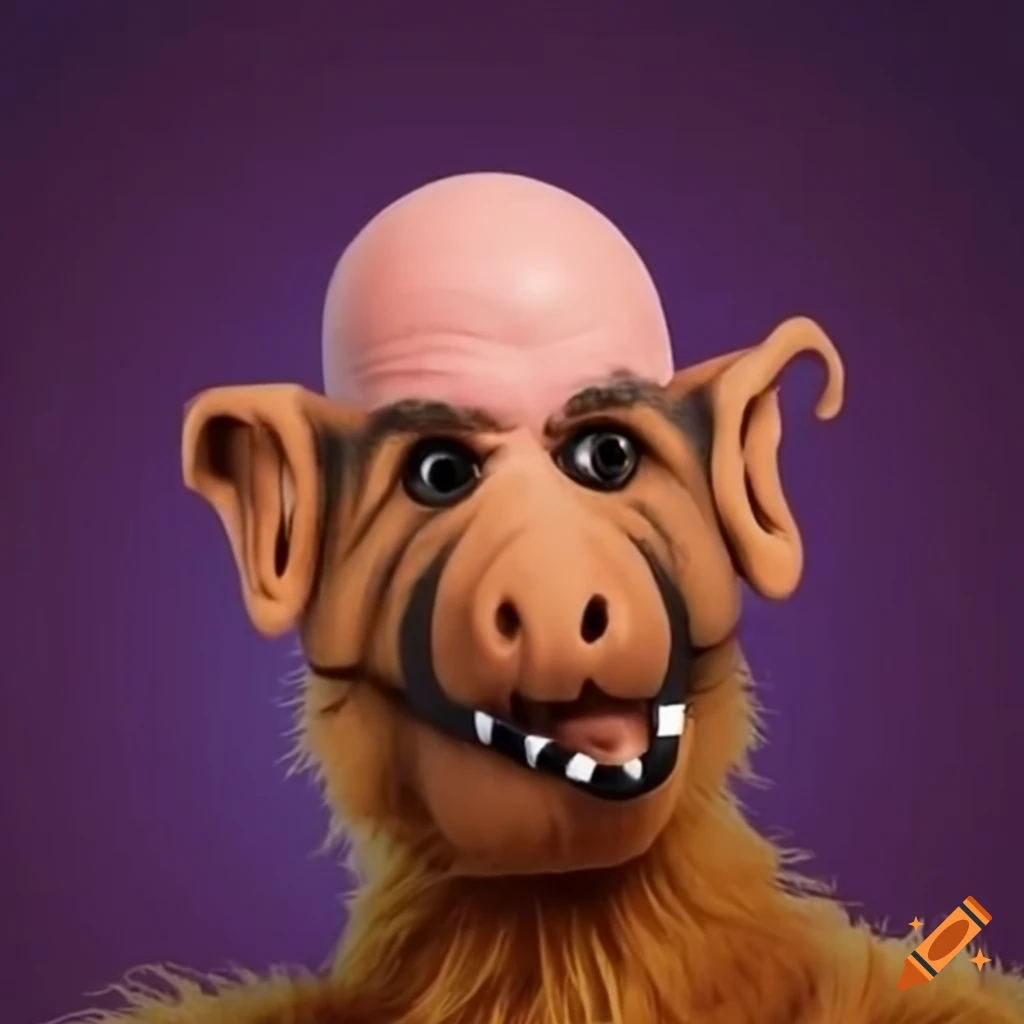 Bald alf character on Craiyon