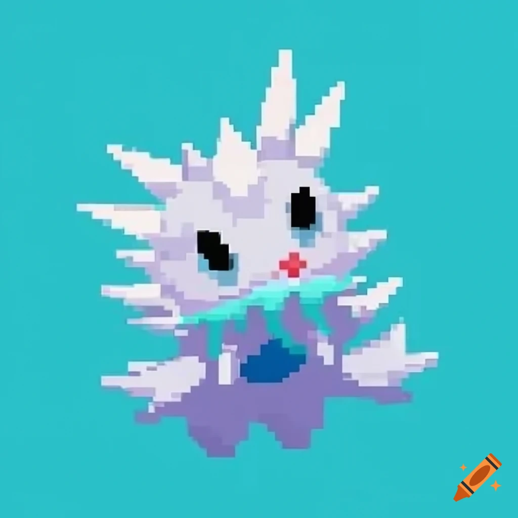 Miniature pixel art of Ice/Normal Pokémon Icetile type on Craiyon