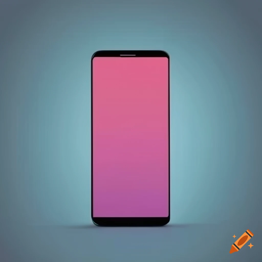 Mobile phone on a light background screen facing up on Craiyon