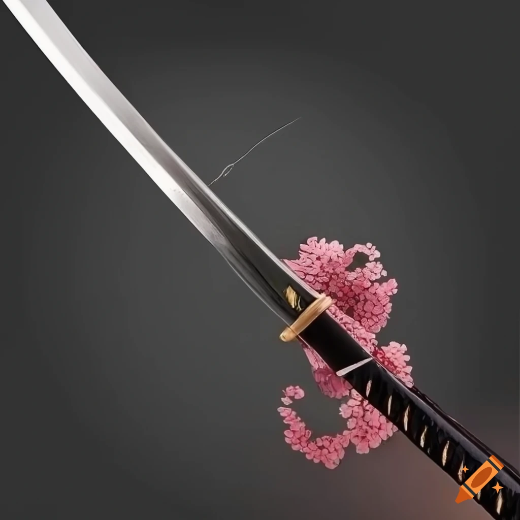 Katana sword with cherry blossoms on Craiyon
