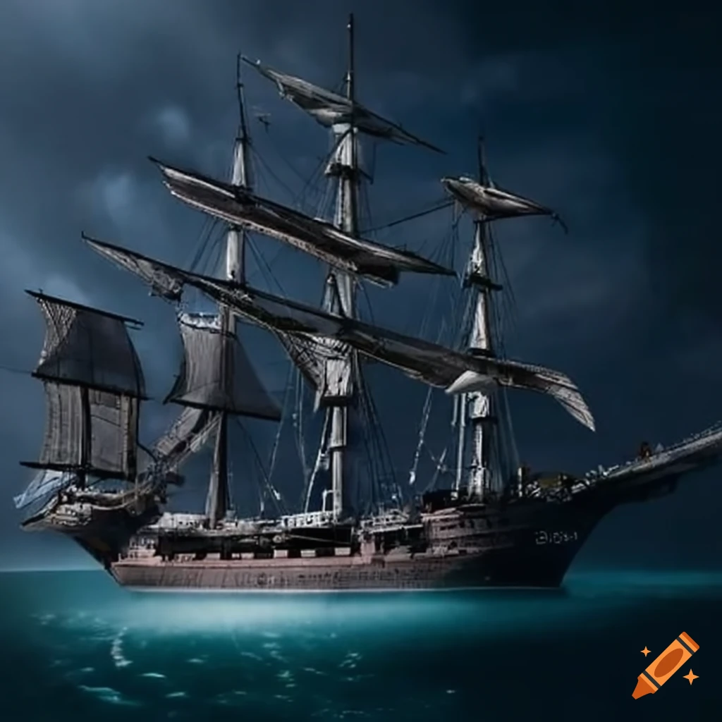 Sail ship in space with guns on Craiyon