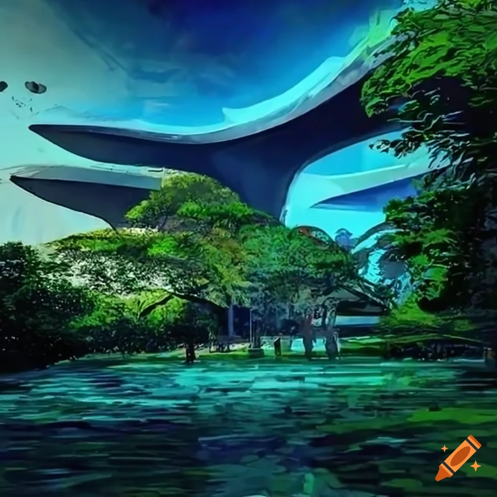 Futuristic fort canning park in singapore on Craiyon