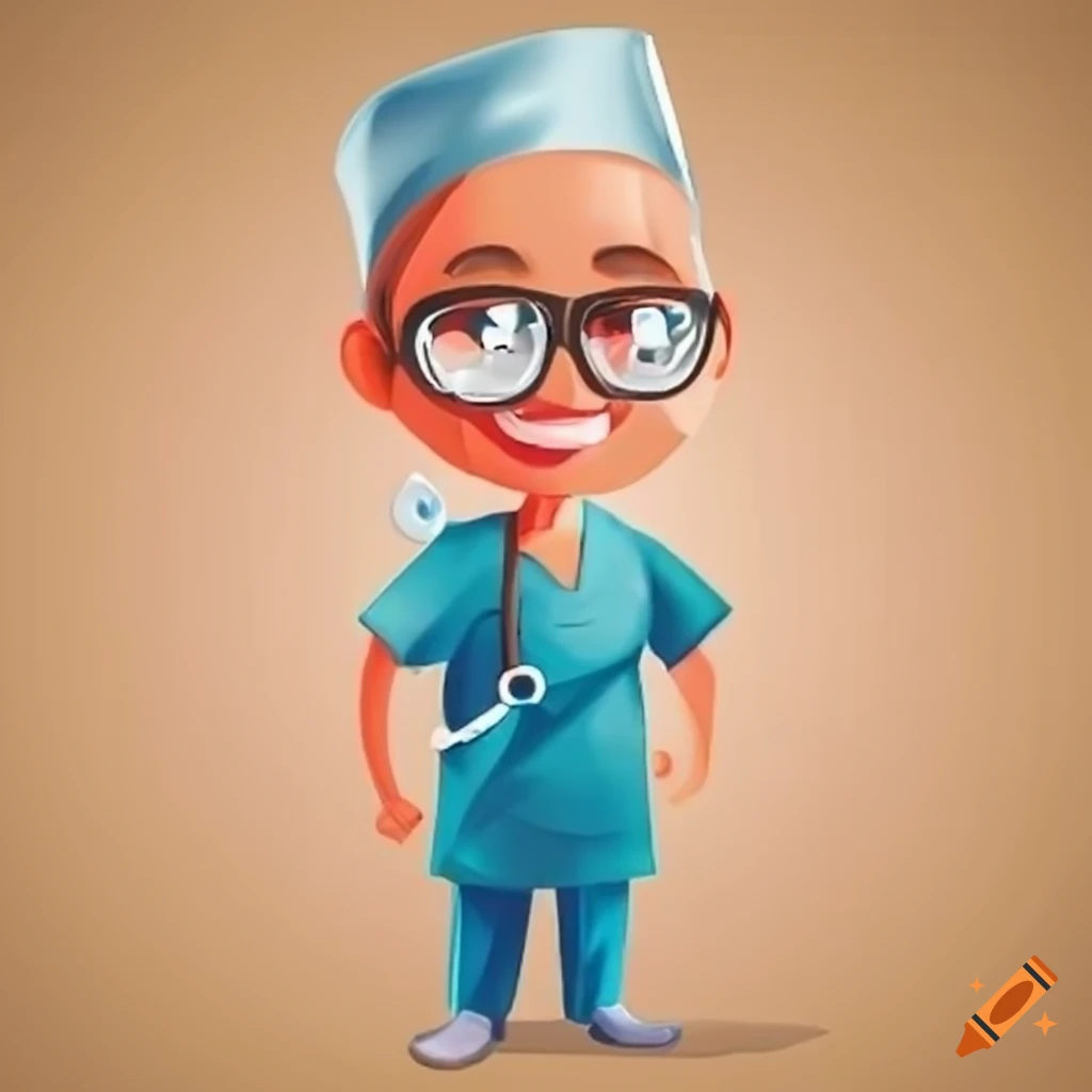 Cartoon surgeon character on Craiyon