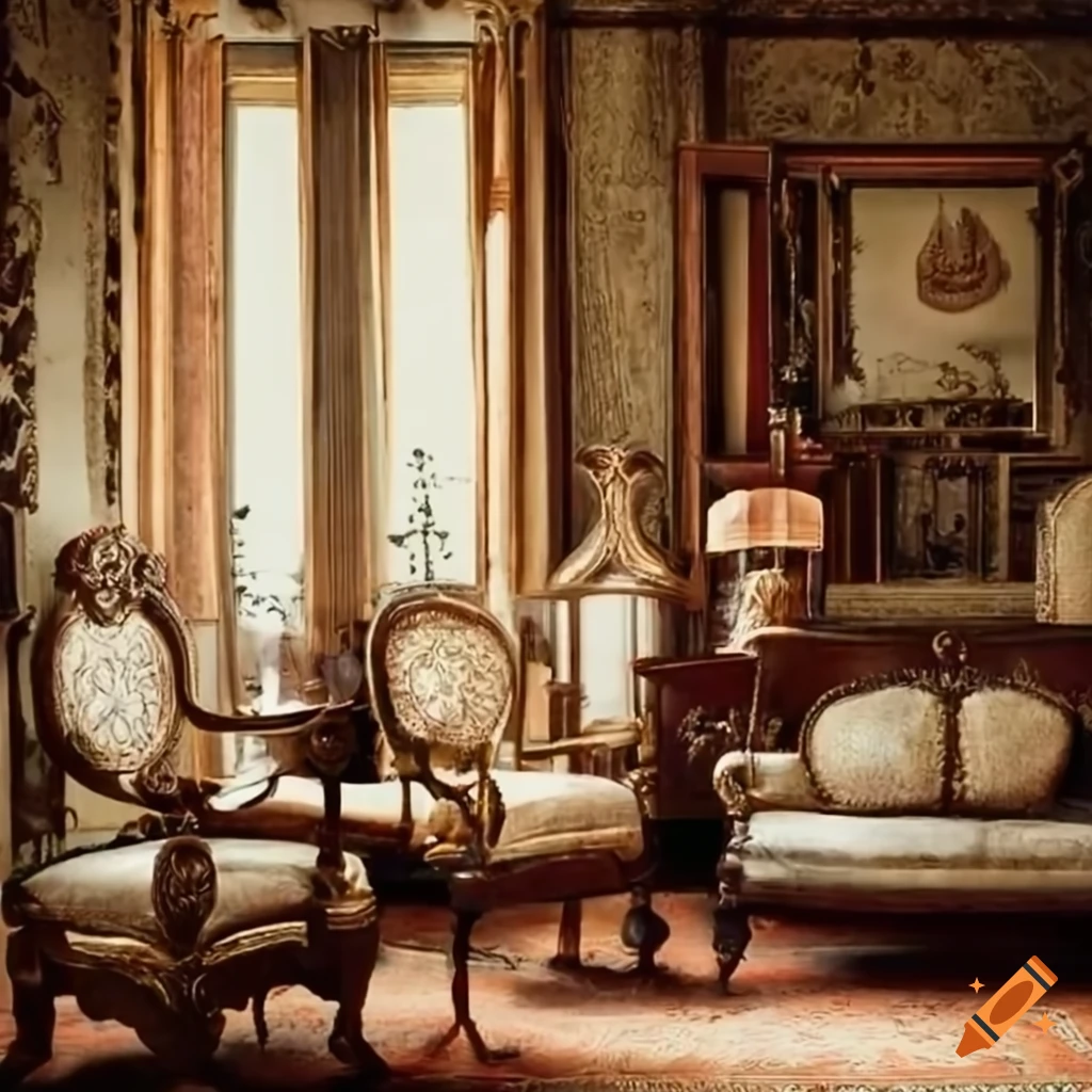 Antique living room interior on Craiyon
