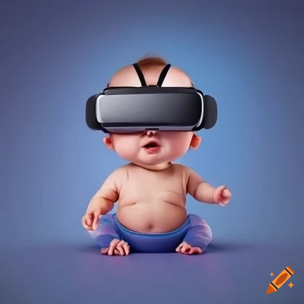 Baby wearing a vr headset on Craiyon