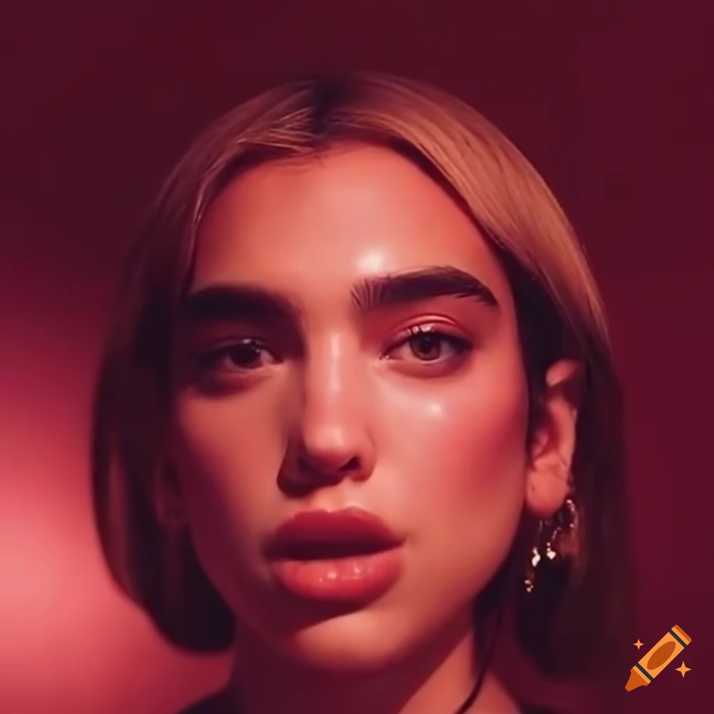 Close-up of expressive eyes with pink filter on Craiyon