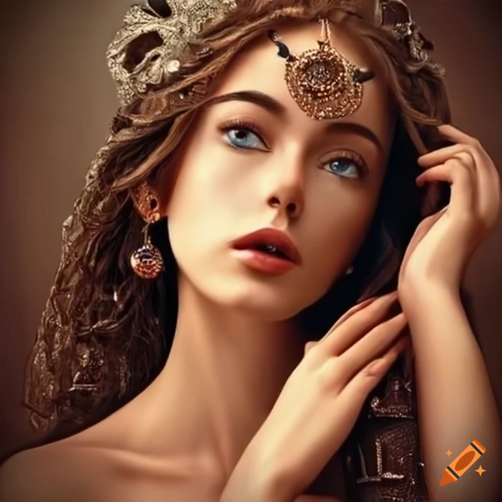 Beautiful lady portrait on Craiyon