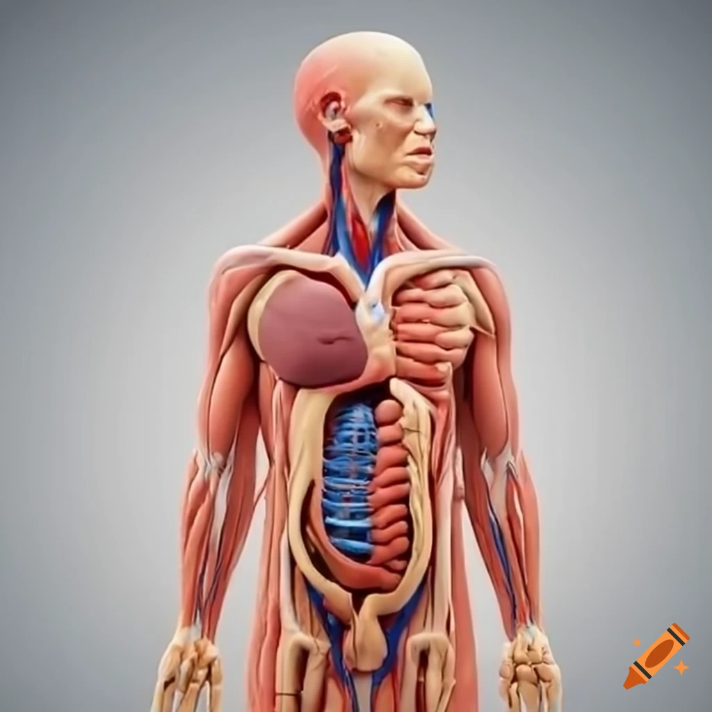 Anatomy of the complete human body on Craiyon