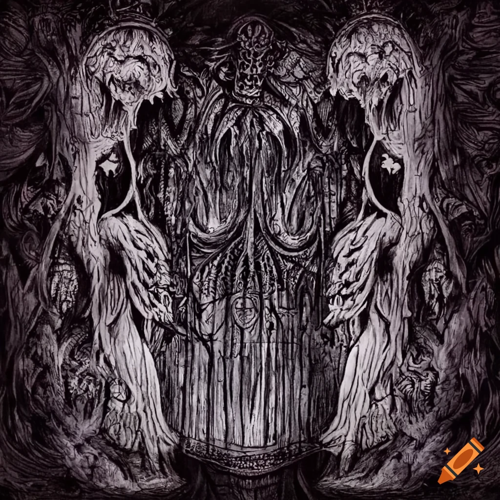 Two unique creatures in a gothic ambiance on Craiyon