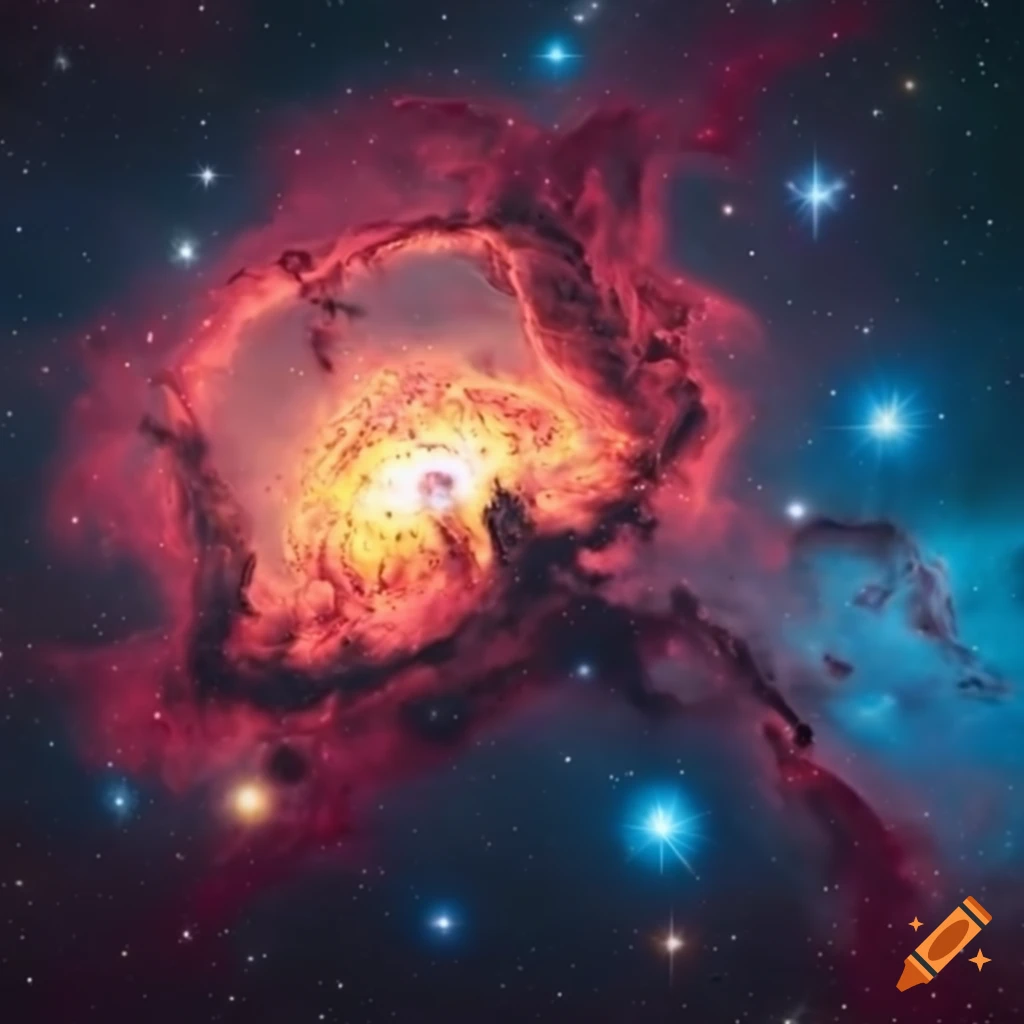 Stars gathering in nebulae on Craiyon