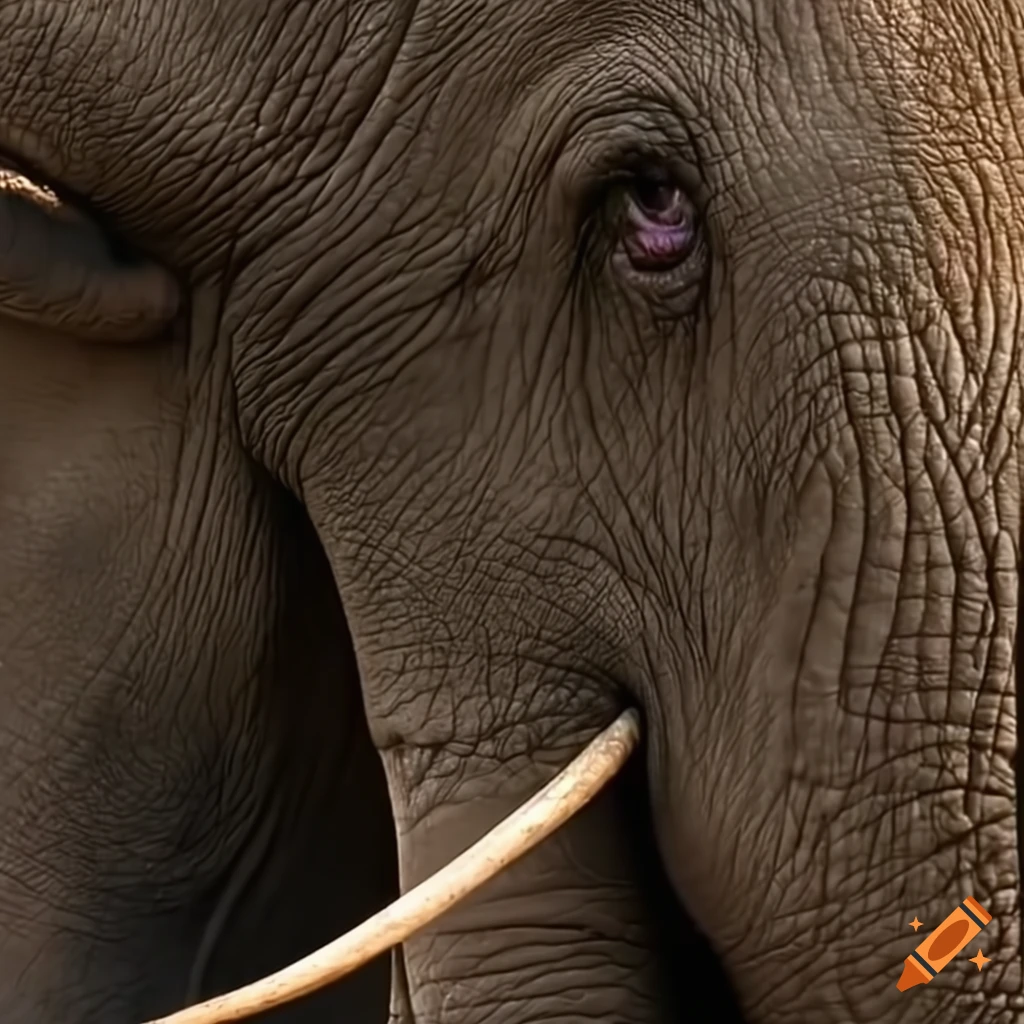 Close up of a crying elephant with tears on Craiyon