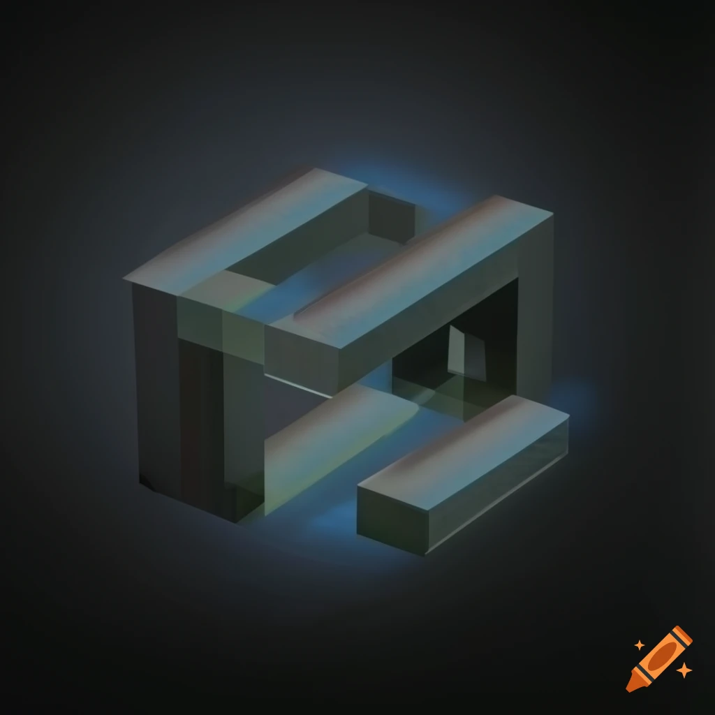 Surreal 3d optical illusion penrose triangle in the style of escher and ...