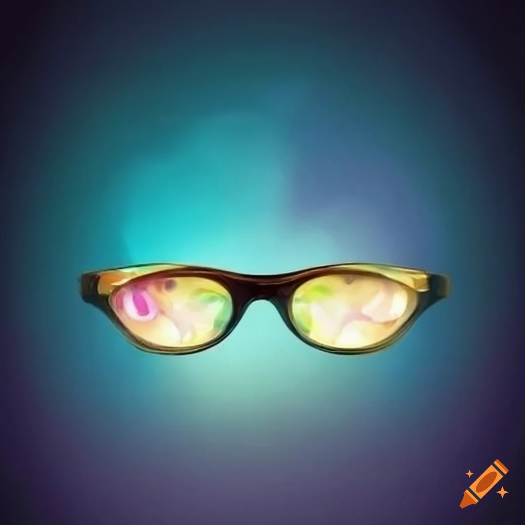 Half-moon shaped lenses in glasses on Craiyon