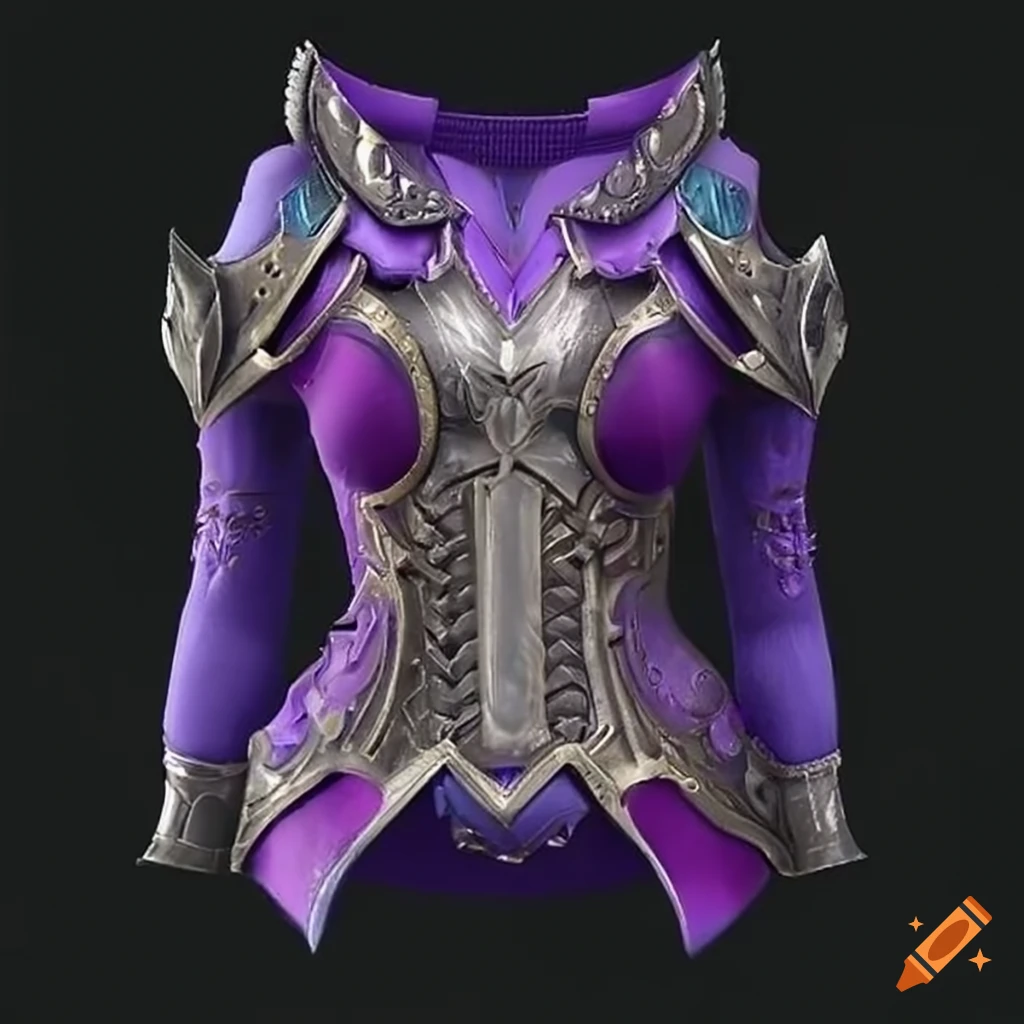 Front view of magical floral armor on Craiyon