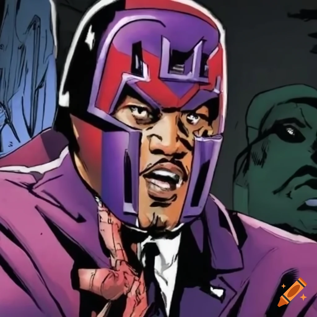 Representation of malcolm x as magneto character on Craiyon