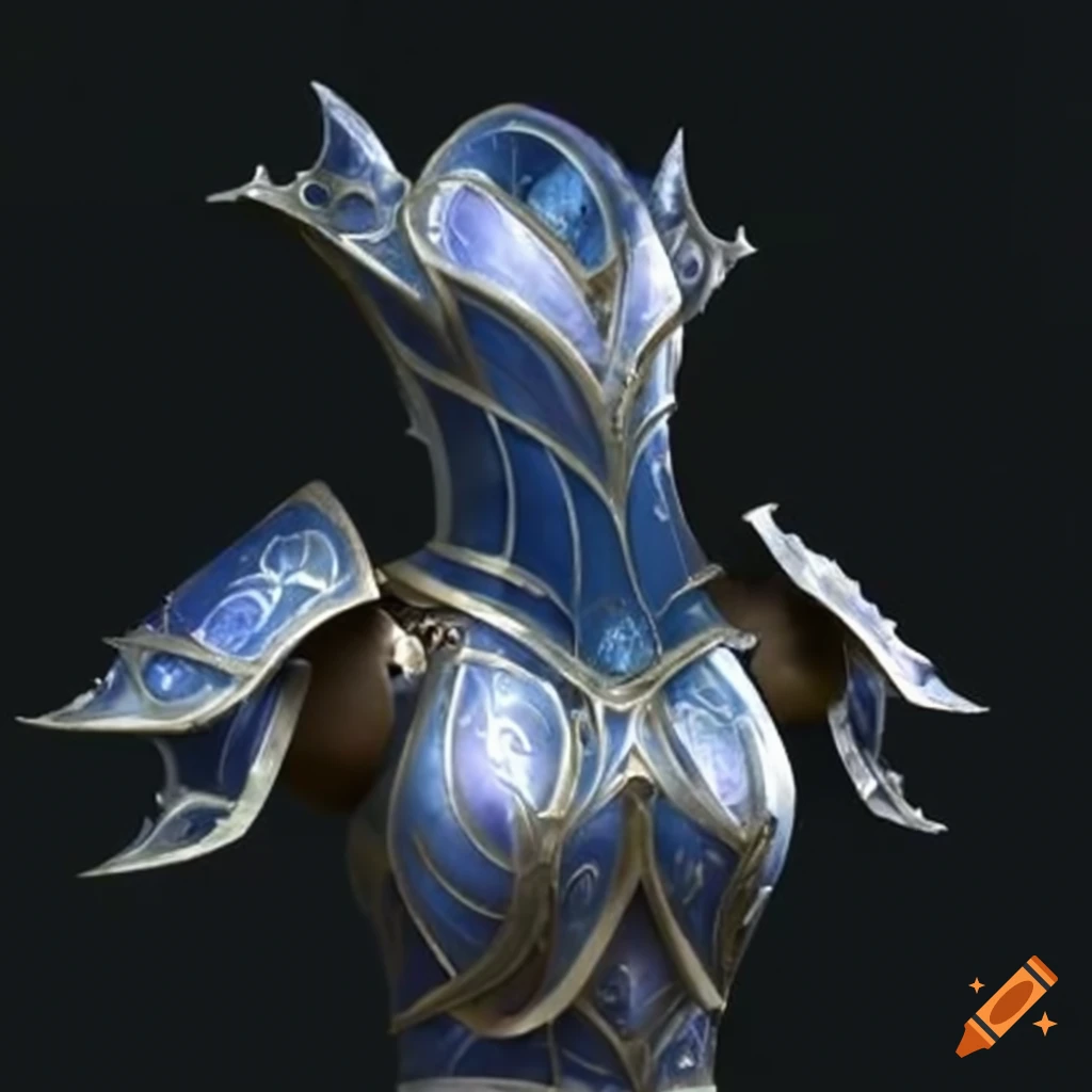 Front view of magical armor with floral design on Craiyon