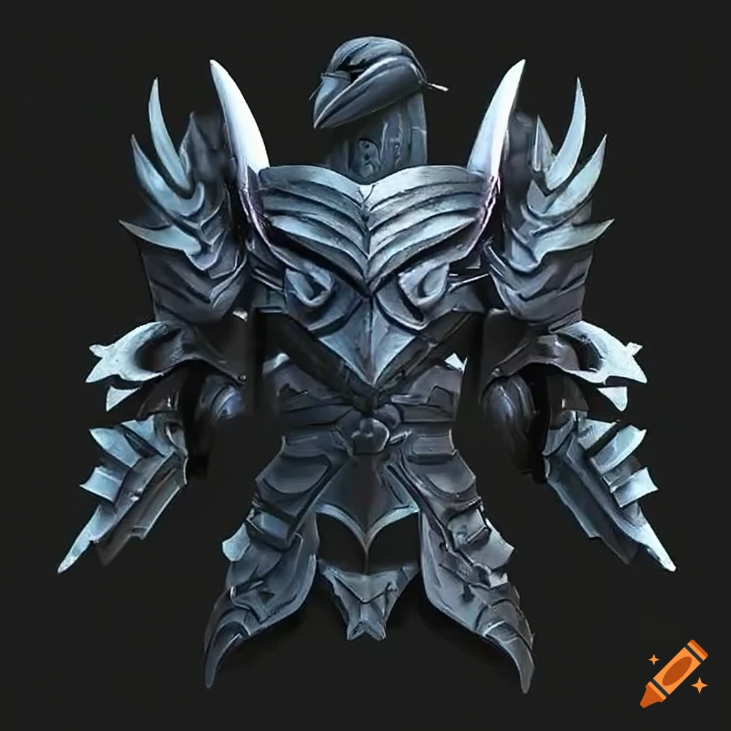 Raven magic armor front view on Craiyon