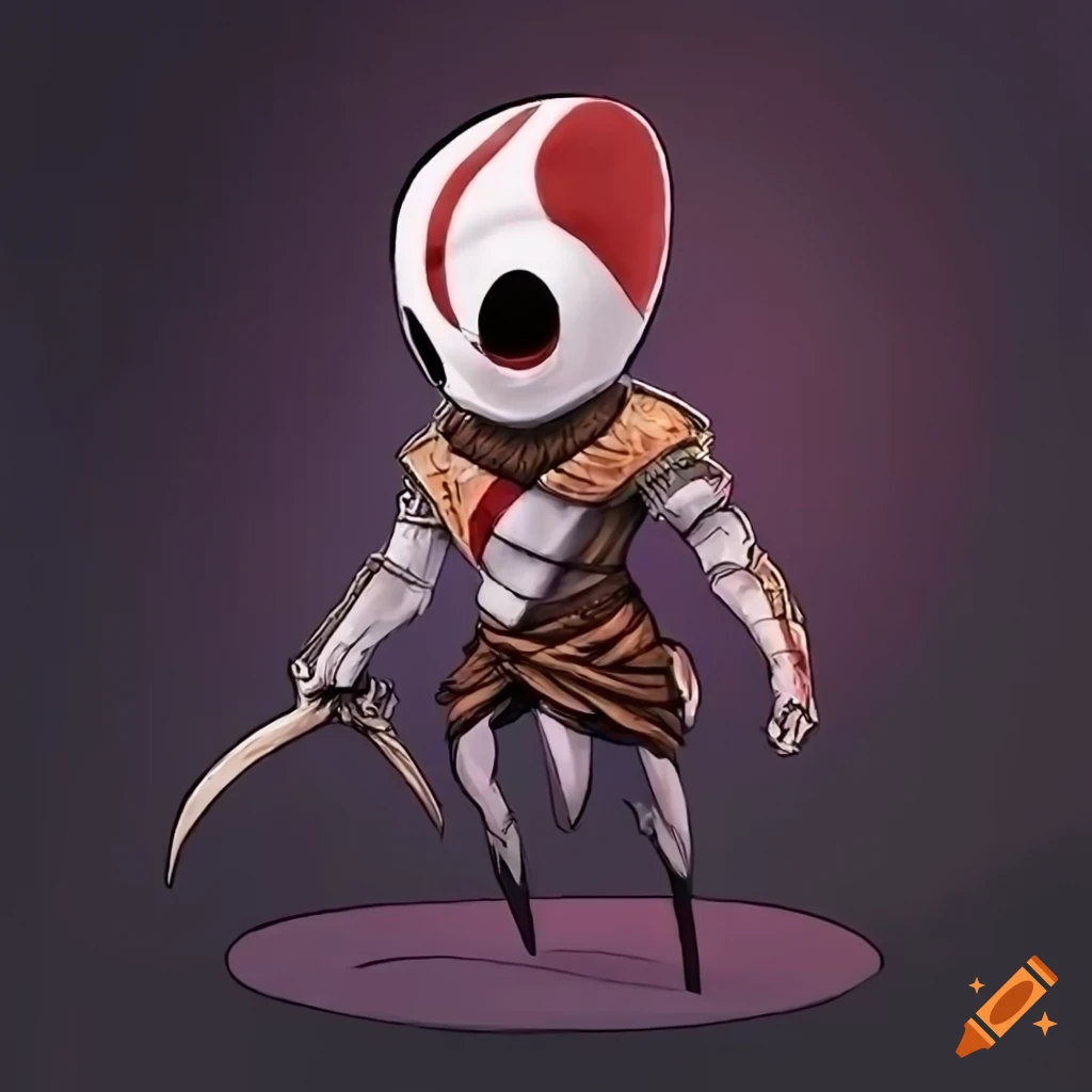 Kratos from god of war as a character in hollow knight on Craiyon