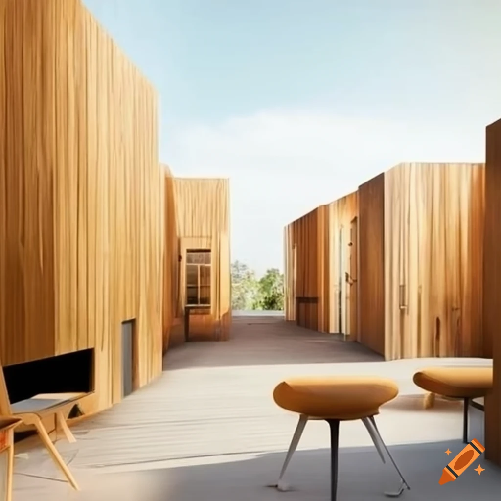 Modern offices in a small park on Craiyon