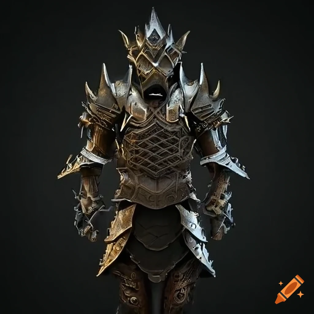 Intricate magic armor vest viewed from front on Craiyon