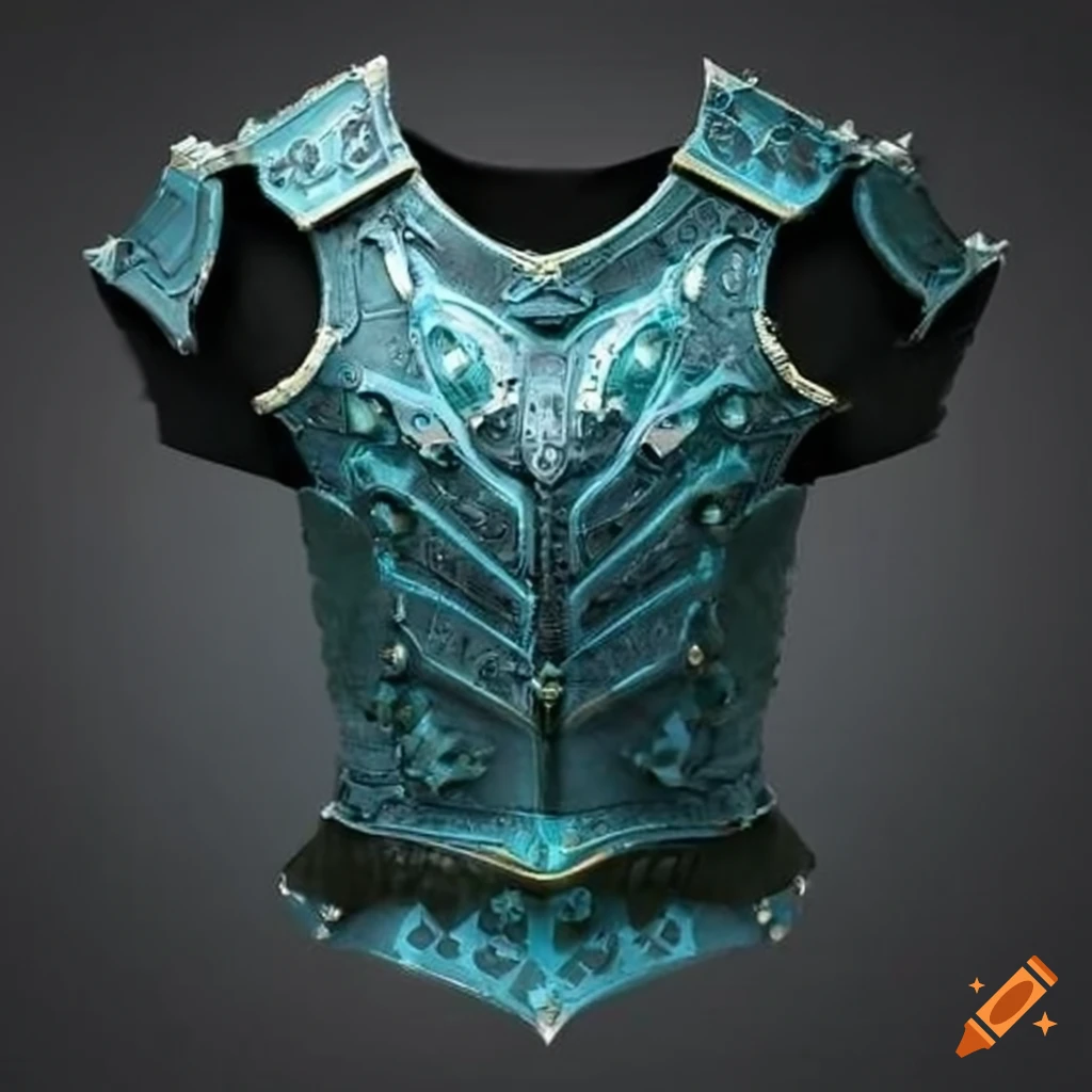 Front view of magic intricate armor vest on Craiyon