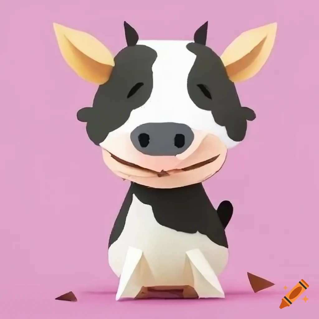 Paper craft coconut sprout cow on Craiyon