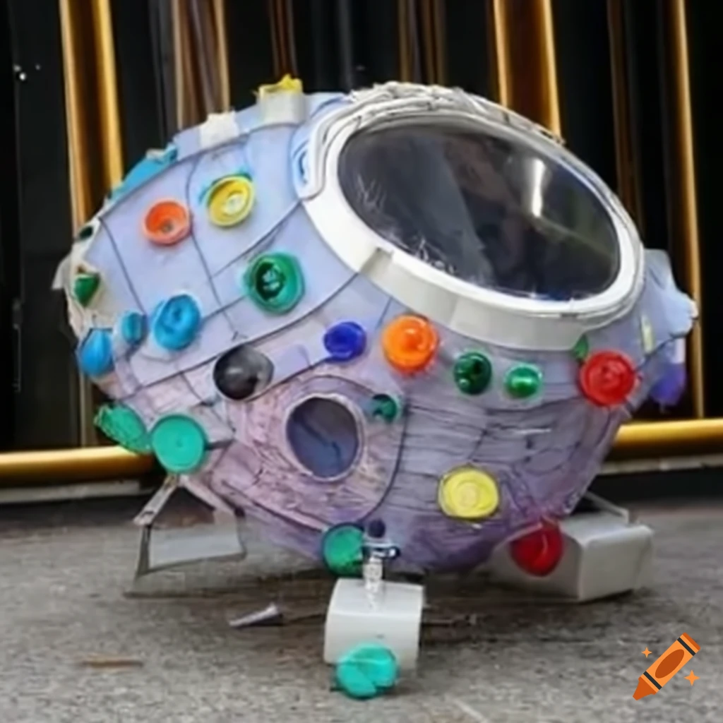 Innovative spaceship made of recycled materials powered by fireworks on ...
