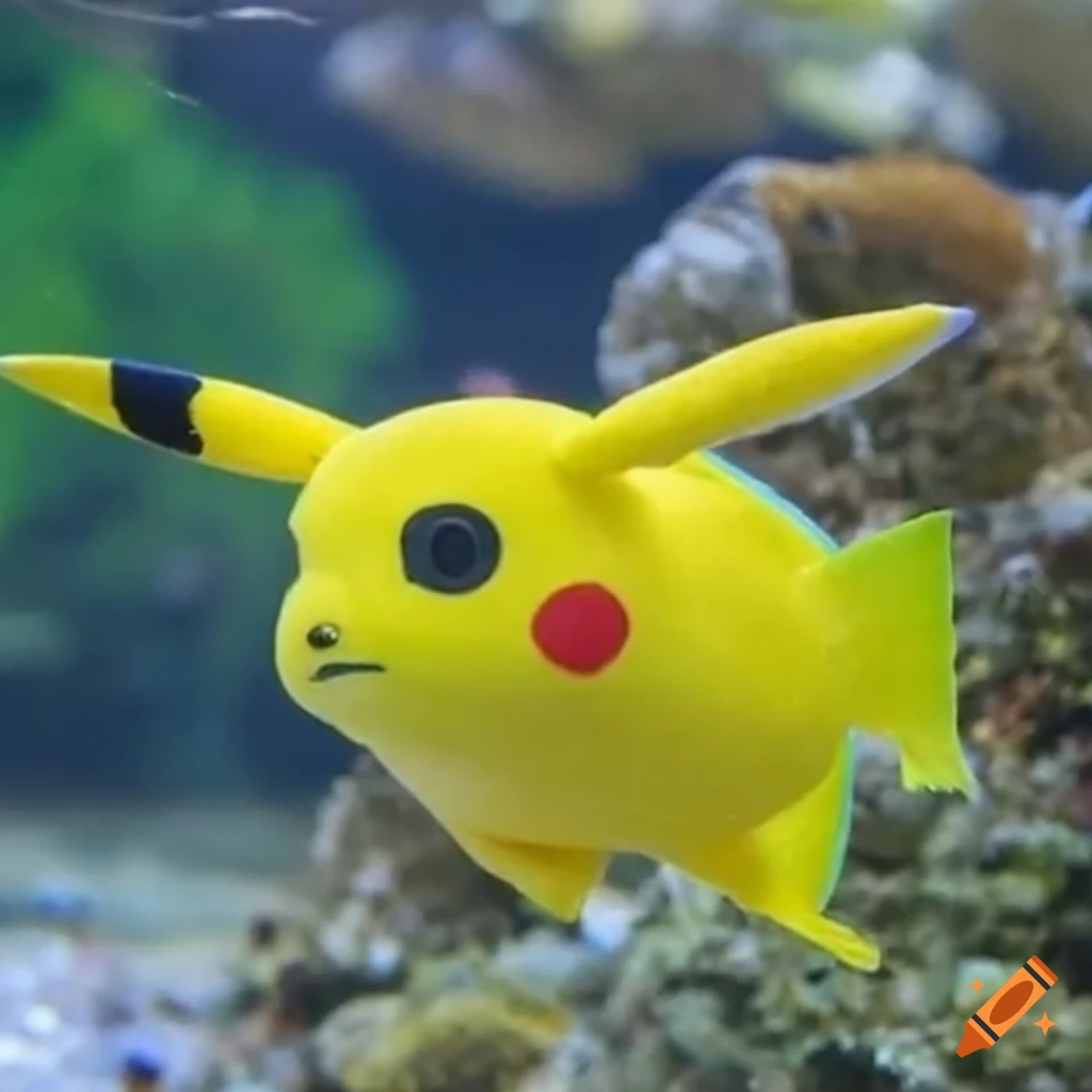 Pikachu fish with colorful features and pikachu ears in marine ...