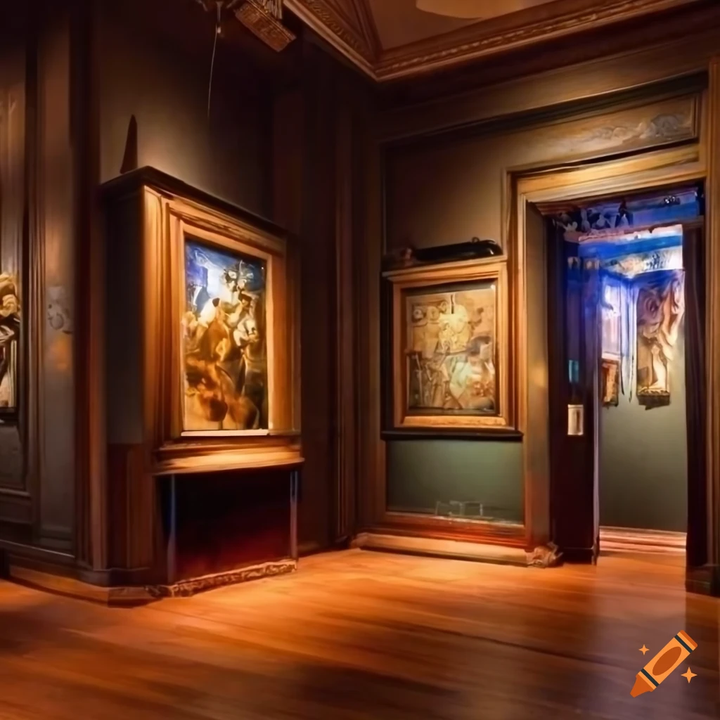 Interior of a historic Victorian-era museum with a Native American art ...