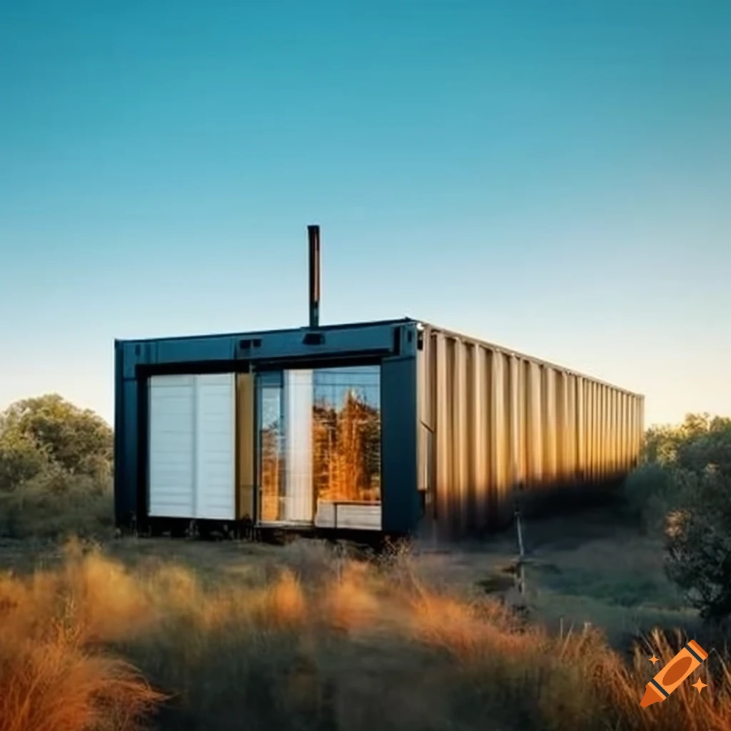 Shipping container home in rural australian landscape on Craiyon